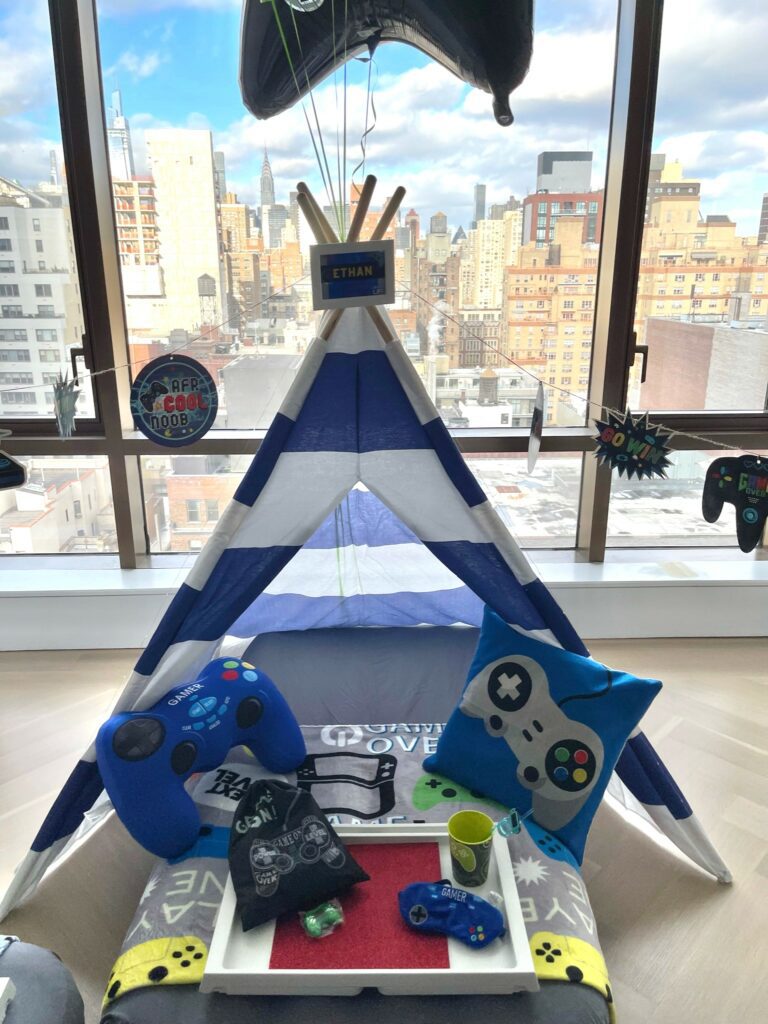 Game Time Teepee 7 pc Sleepover Set - Sleepover Party Shop