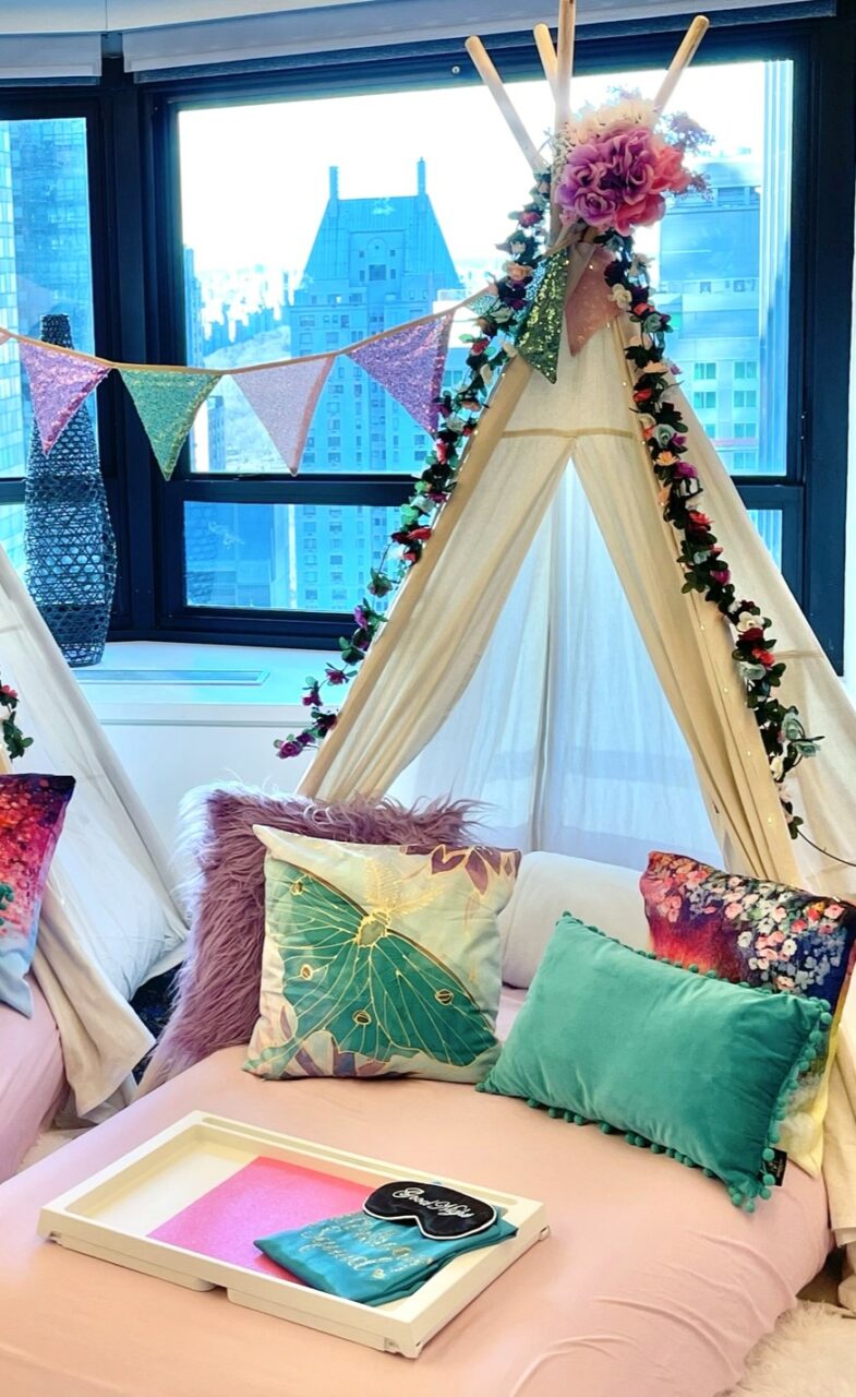 Enchanted Garden Teepee 7 pc Sleepover Set - Sleepover Party Shop