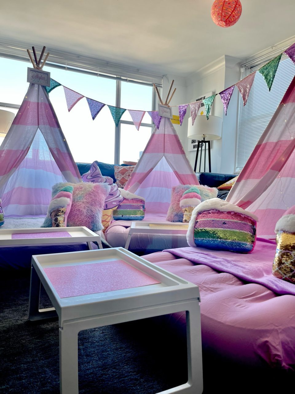 Ice Cream Dreams Teepee 7 pc Sleepover Set - Sleepover Party Shop