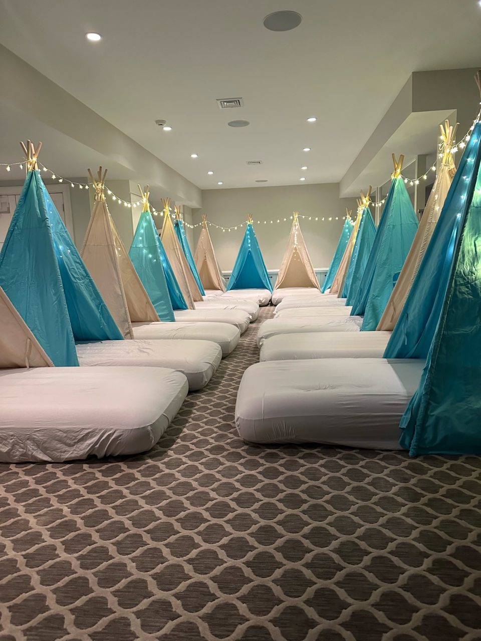 Aqua Teepee Tent with Canvas Bag - Sleepover Party Shop