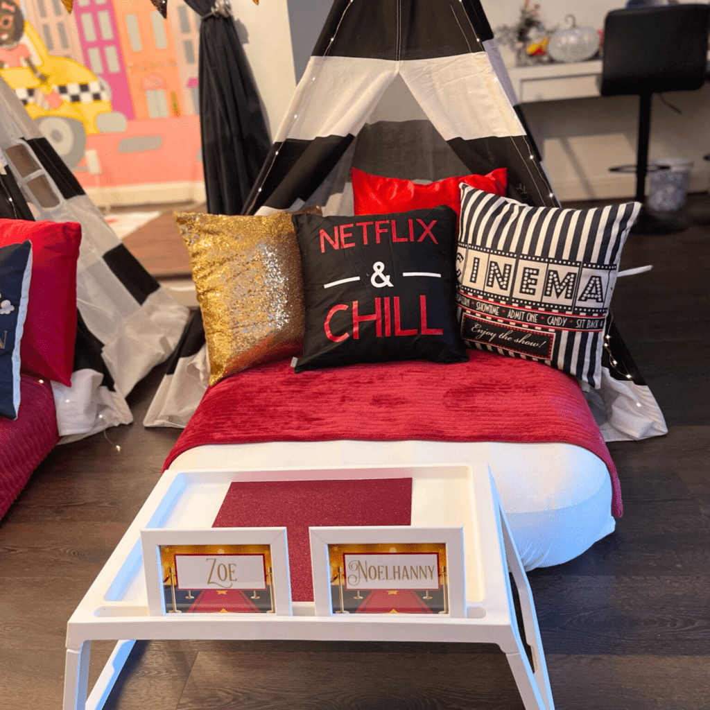 Movie Night Magic A Frame 7 pc Sleepover Set - Sleepover Party Shop