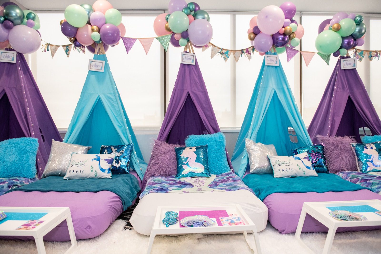 Mermaid Magic Teepee 7 pc Sleepover Set - Sleepover Party Shop