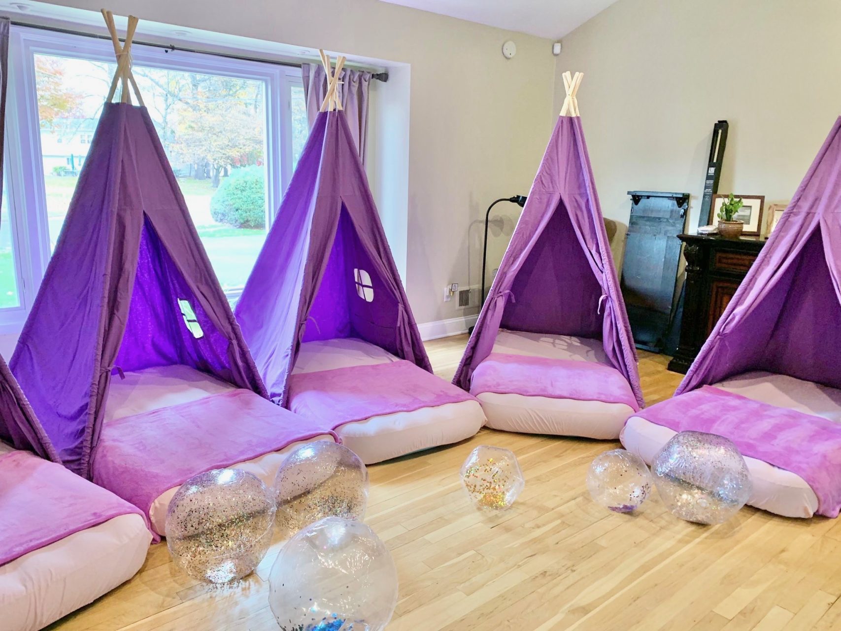 Purple Teepee Tent with Canvas Bag - Sleepover Party Shop
